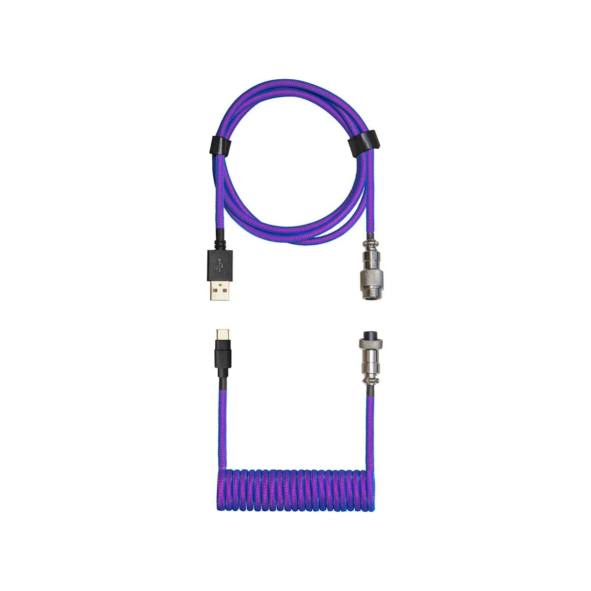 Cooler Master USB-C Coiled Aviator Cable Thunderstorm Blue Purple ...